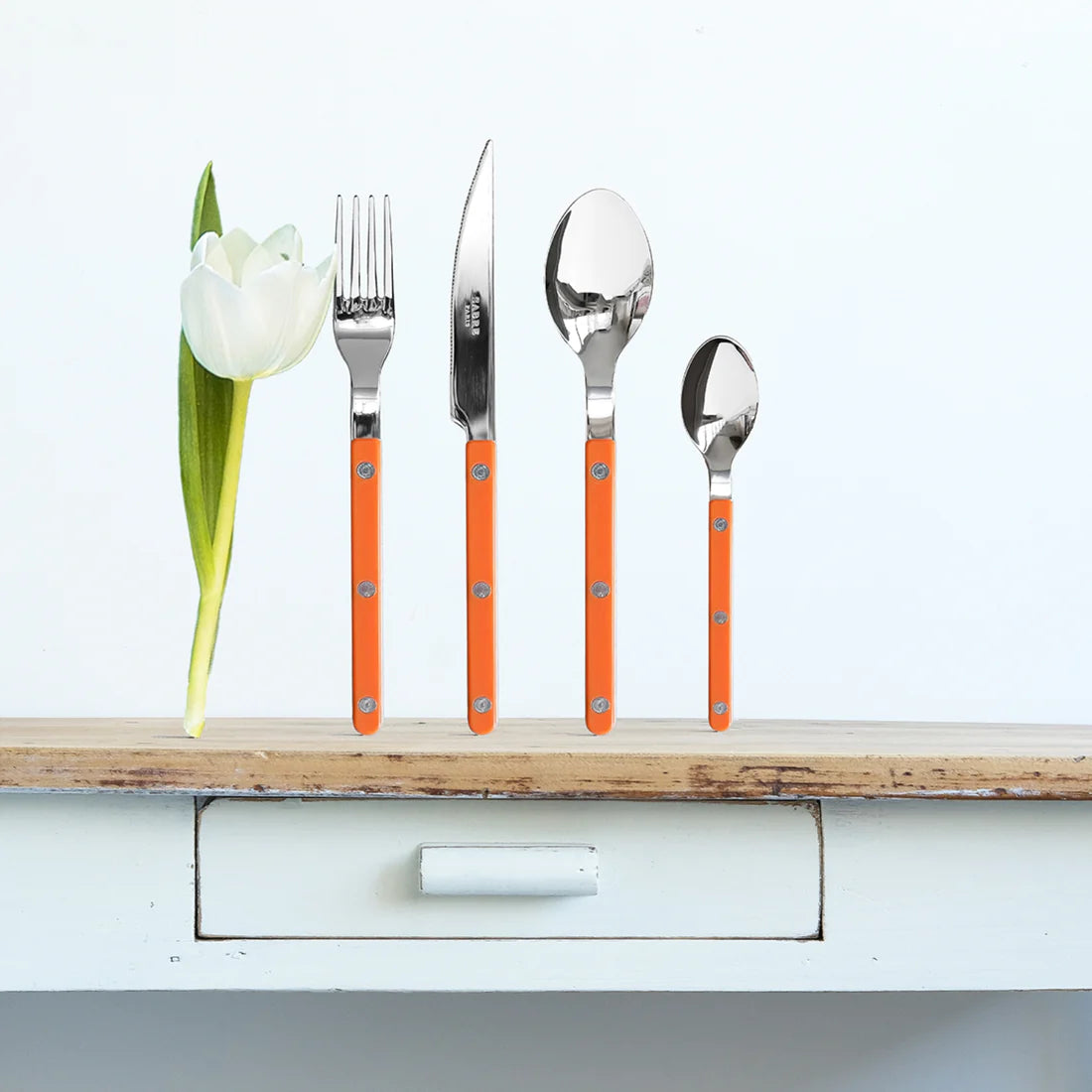 Sabre Paris Bistrot Shiny Flatware - Orange – STH. CLAY TABLEWARE AND HOME